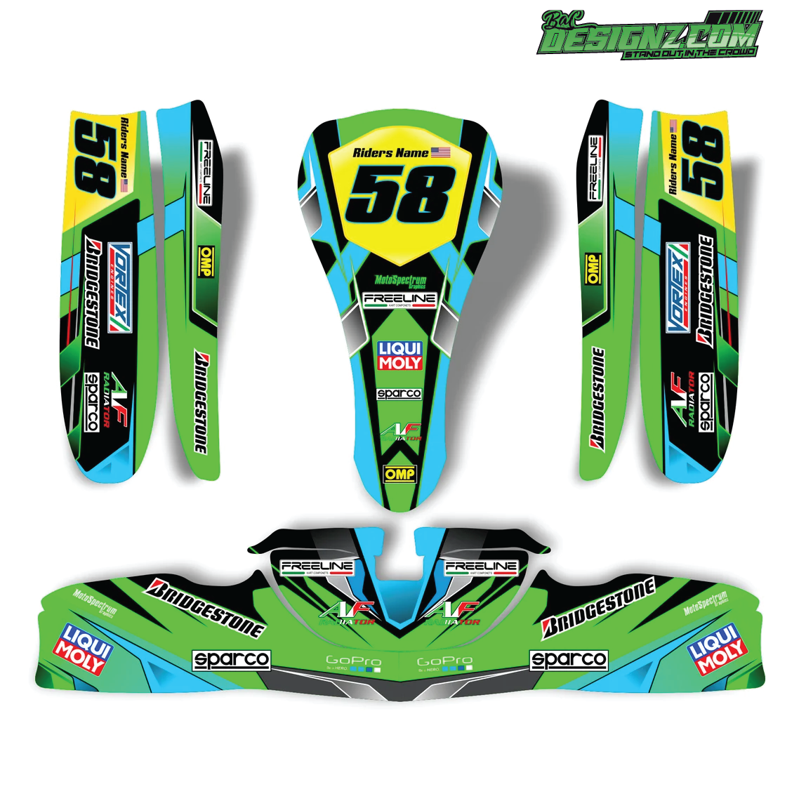 REPRESENT Go Kart decals & graphic kits — Bac designz