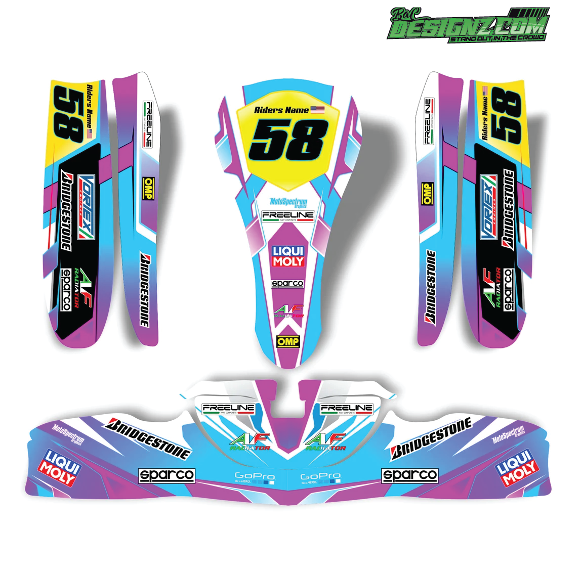 BAKE Go Kart decals & graphic kits — Bac designz