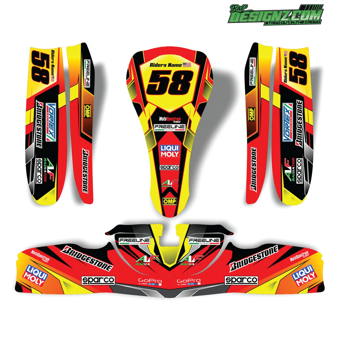 BRACKET Go Kart decals & graphic kits — Bac designz
