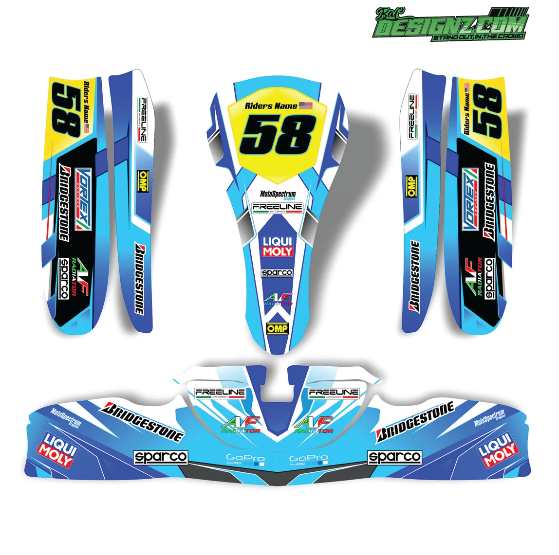 FAN Go Kart decals & graphic kits — Bac designz