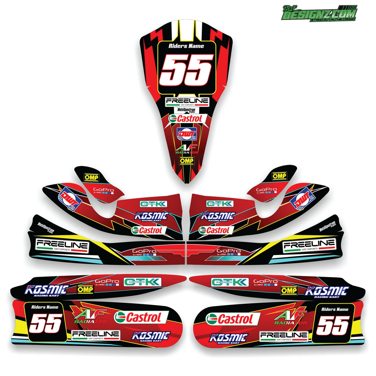 TRAILER Go Kart decals & graphic kits — Bac designz