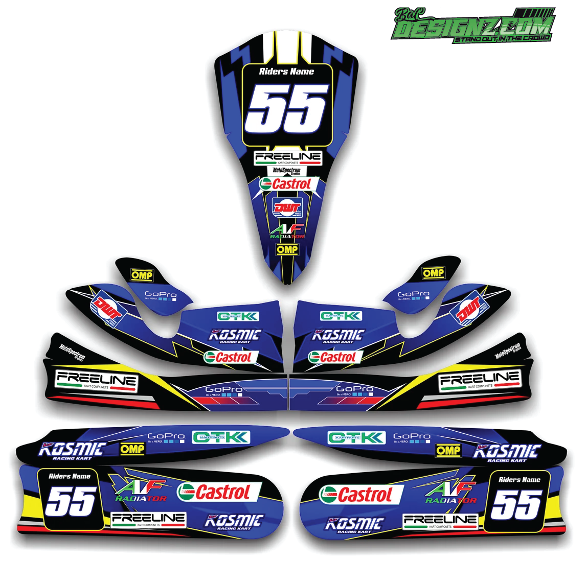 HUB Go Kart decals & graphic kits — Bac designz